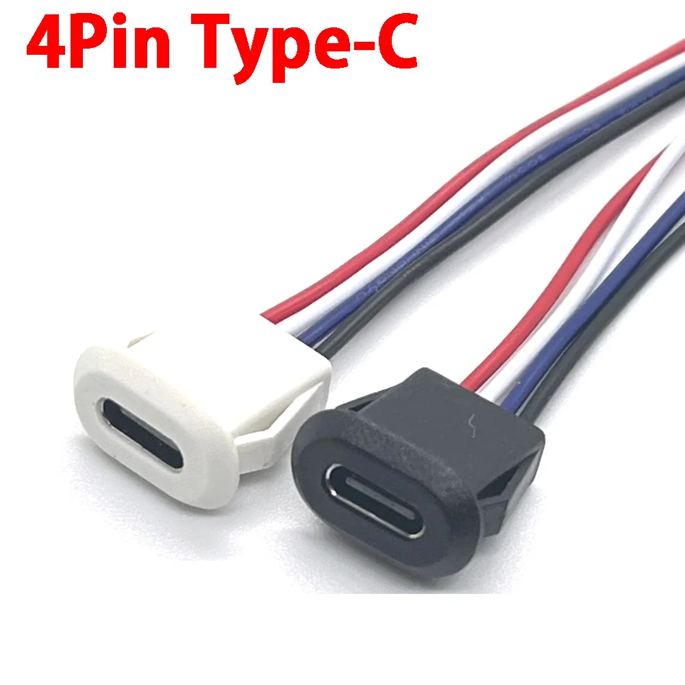 1pcs-4Pin-USB-C-Connector-Type-C-Waterproof-with-PH-2-0-nut-locking ...