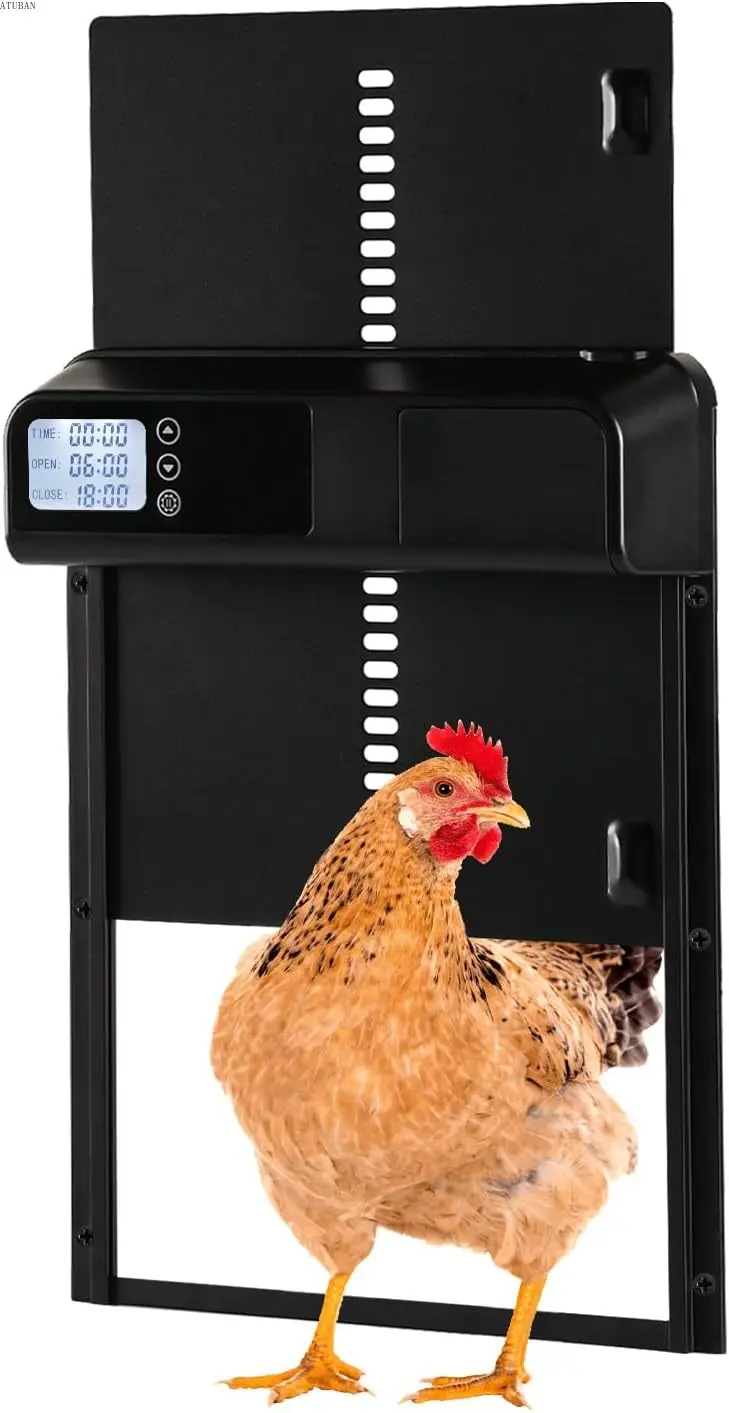 ATUBAN-Automatic-Chicken-Coop-Door-Opener-Auto-Chicken-Door-with-Large ...