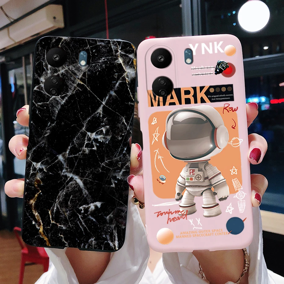For Xiaomi POCO C65 Case Marble astronaut Design Soft Silicone ...