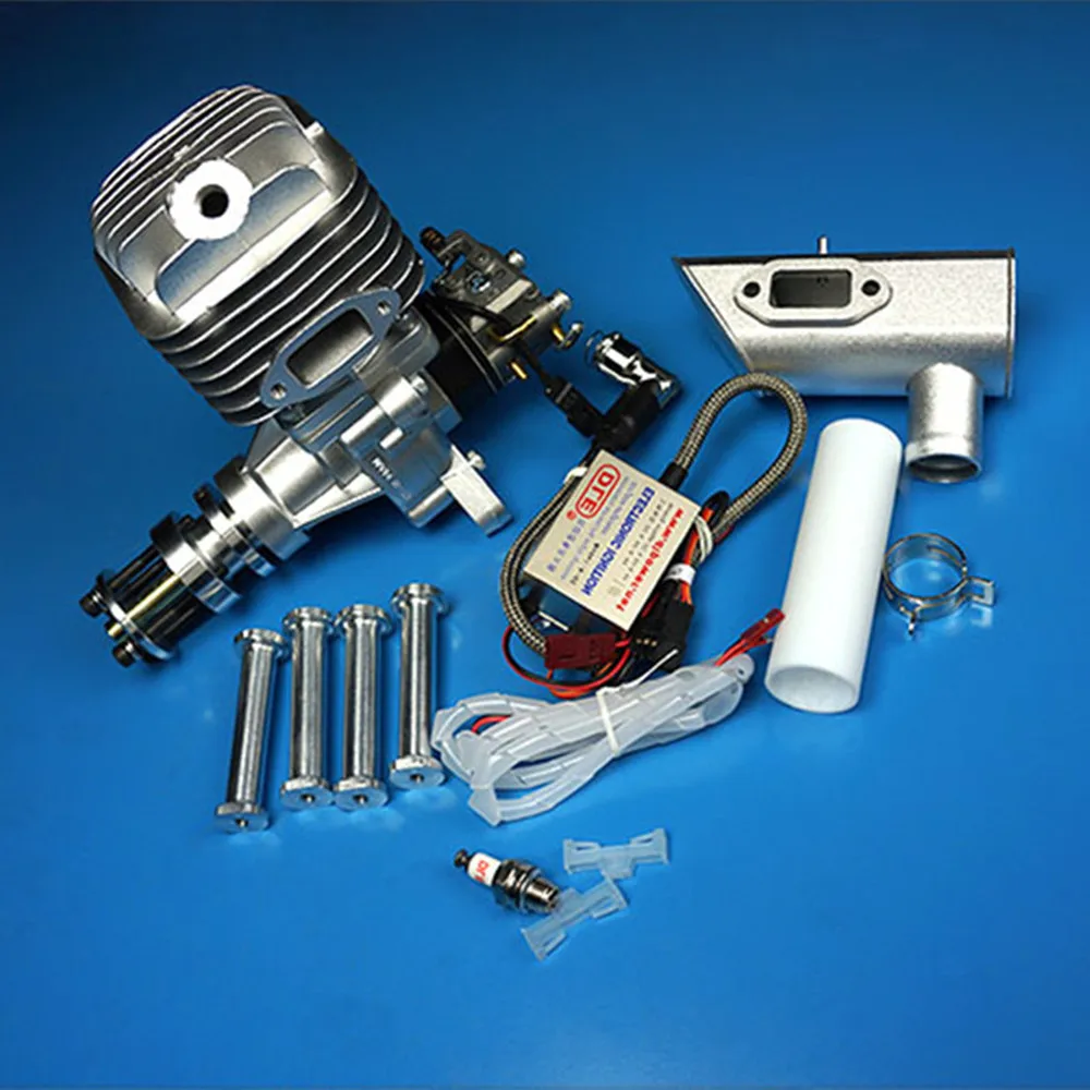 DLE55 55CC GAS Engine For RC Airplane Fixed Wing Model Single Stroke two exhaust wind cold hands ...