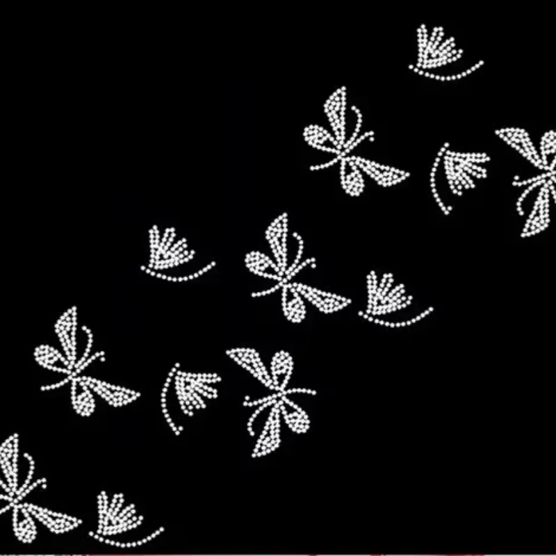 2pc/lot Butterfly Iron on Transfers Design Hot Fix Rhinestone Strass ...