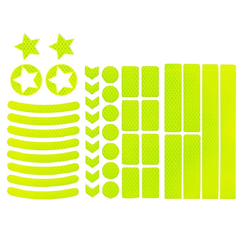 Fluorescent-DIY-Anti-collision-Sticker-PET-Sticker-Rim-Bike-Reflector ...