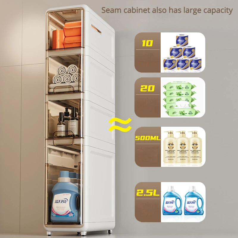 Gap Locker Drawer Type Waterproof Roller Storage Cabinet Bathroom ...