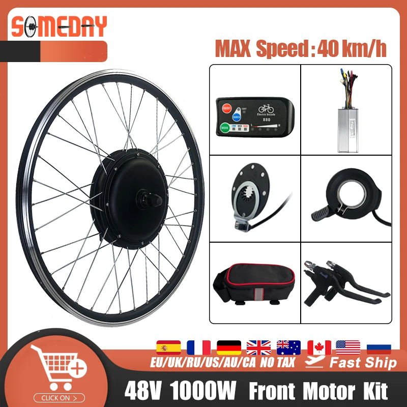 EBike-Conversion-Kit-48V1000W-Brushless-Front-Wheel-Hub-Motor-20-24-26 ...