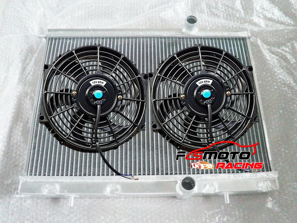 2 Row Aluminum Radiator + Fans 1999 2008 For Peugeot 206/307 Citroen C4/XSARA WRC MT/Peugeot 206 ...