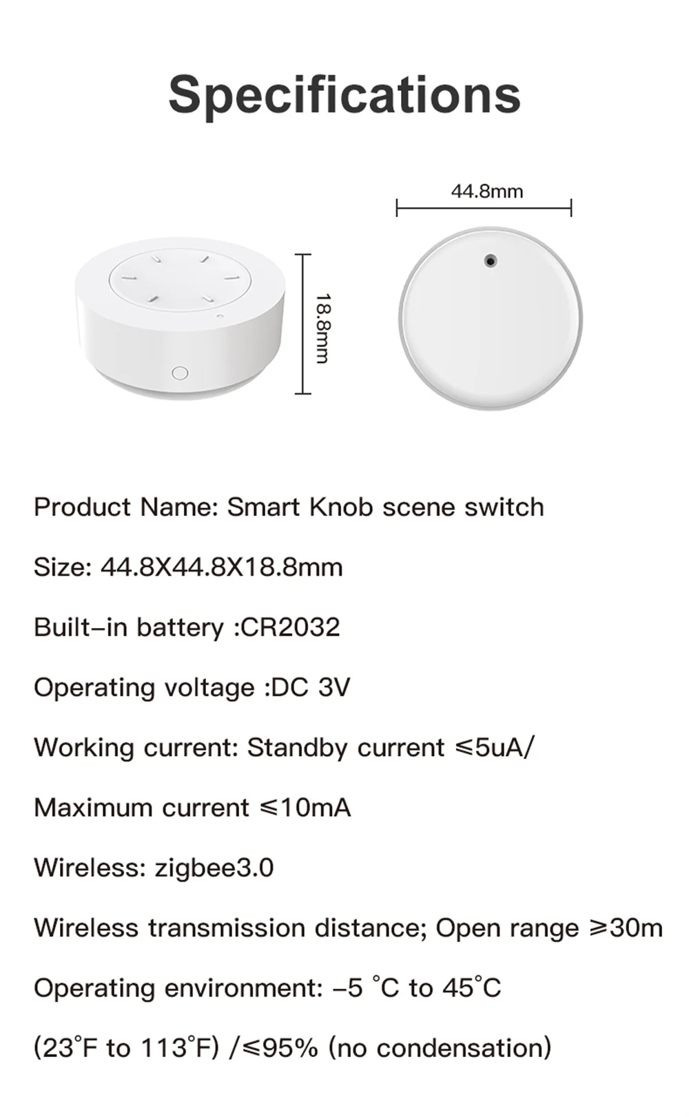 Tuya Zigbee Scene Switch Knob Button Wireless Smart Home Dimming Scene ...