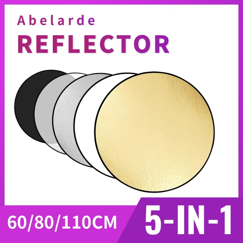 5 in 1 30/60/80/110cm Round Light Photography Reflector Portable ...
