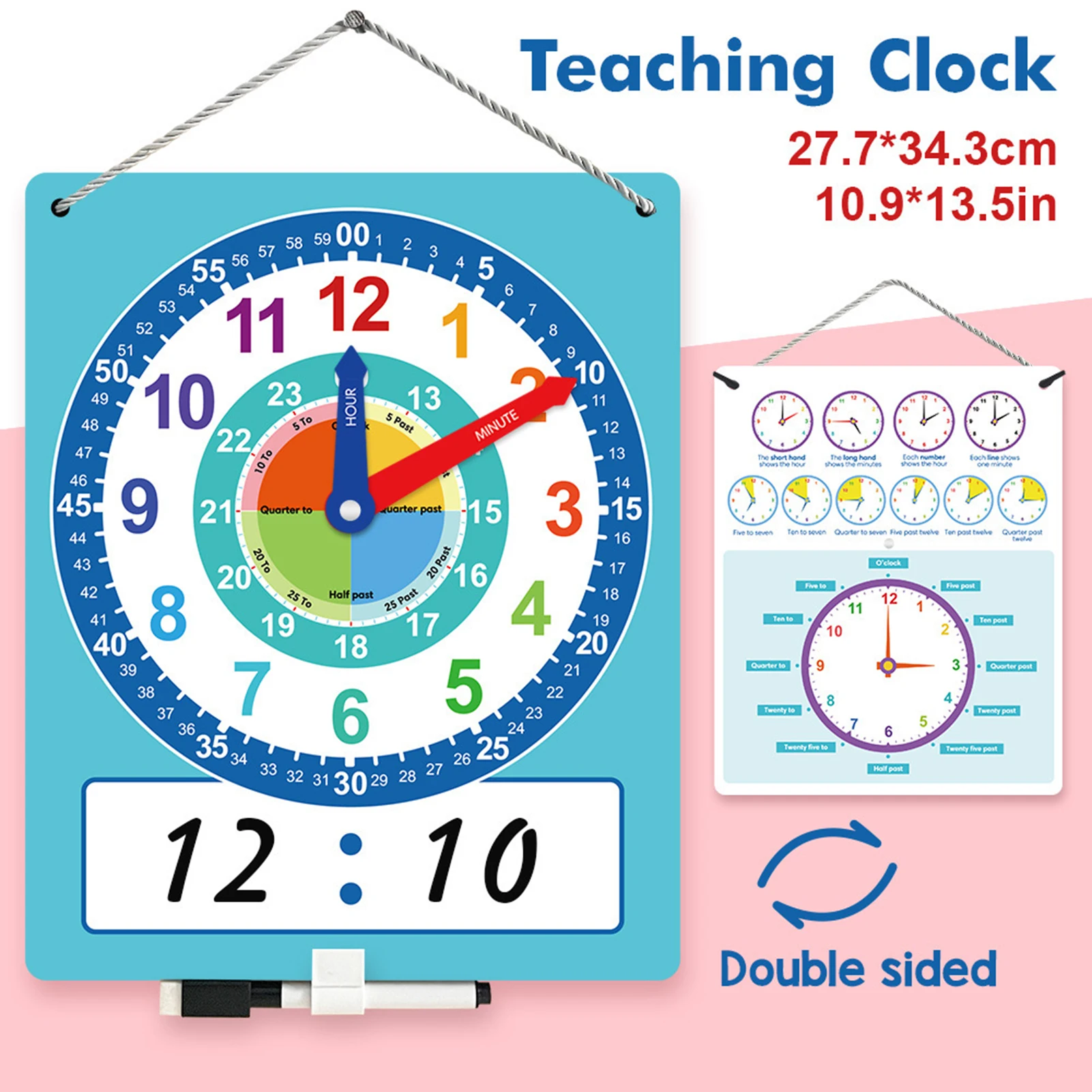 Modelo de reloj para niños, reloj para niños de escuela primaria ...