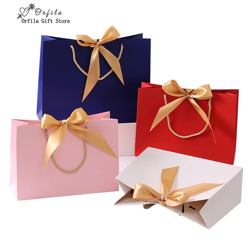 Gift-Bag-Gold-Present-Box-For-Clothes-Books-Packaging-Gold-Handle-Paper ...