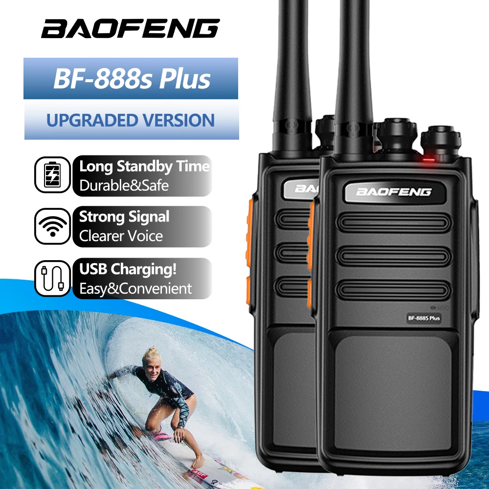 2PCS Walkie Talkie Baofeng BF-888S PLUS Upgraded Version 16 Channel ...