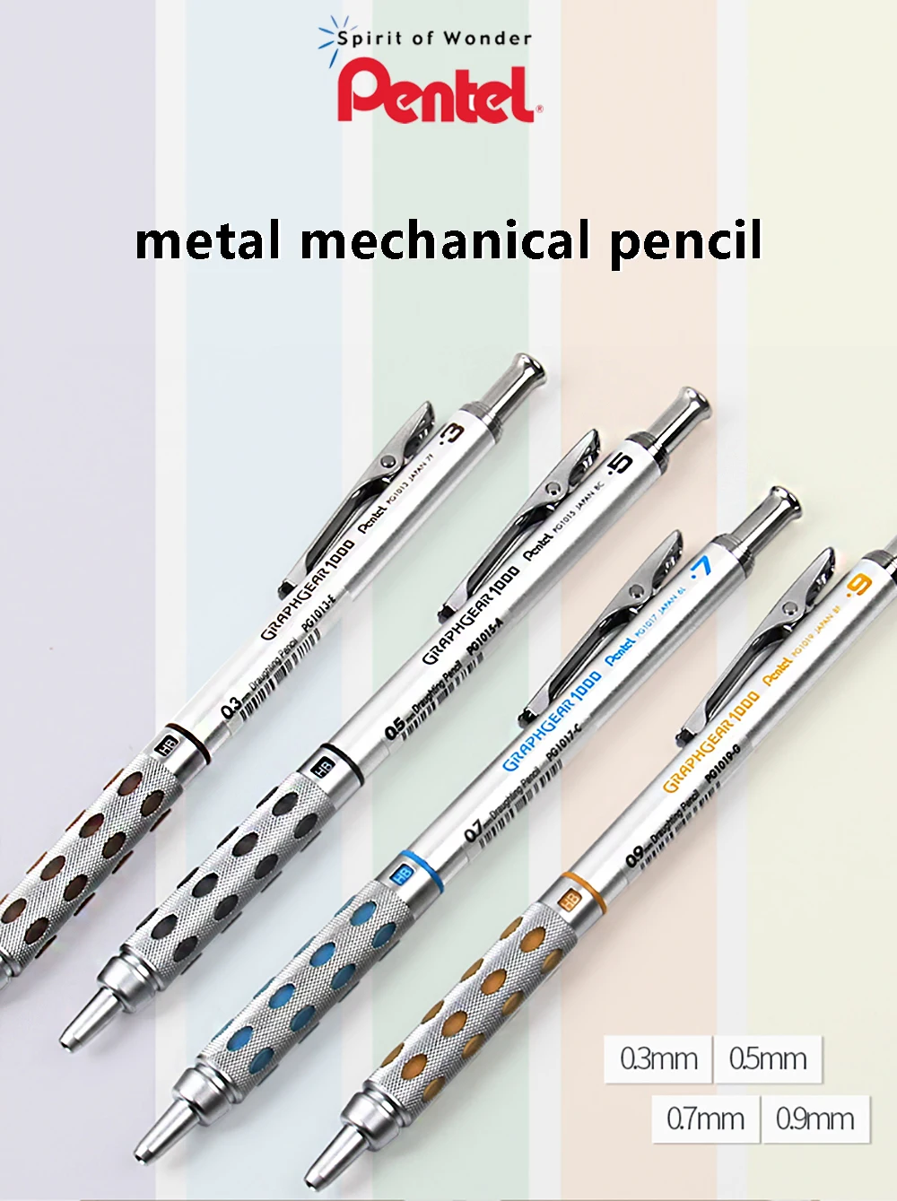 Crayon graphite,Stylo Pentel PG1015 japonais avec recharge, stylo avec ...