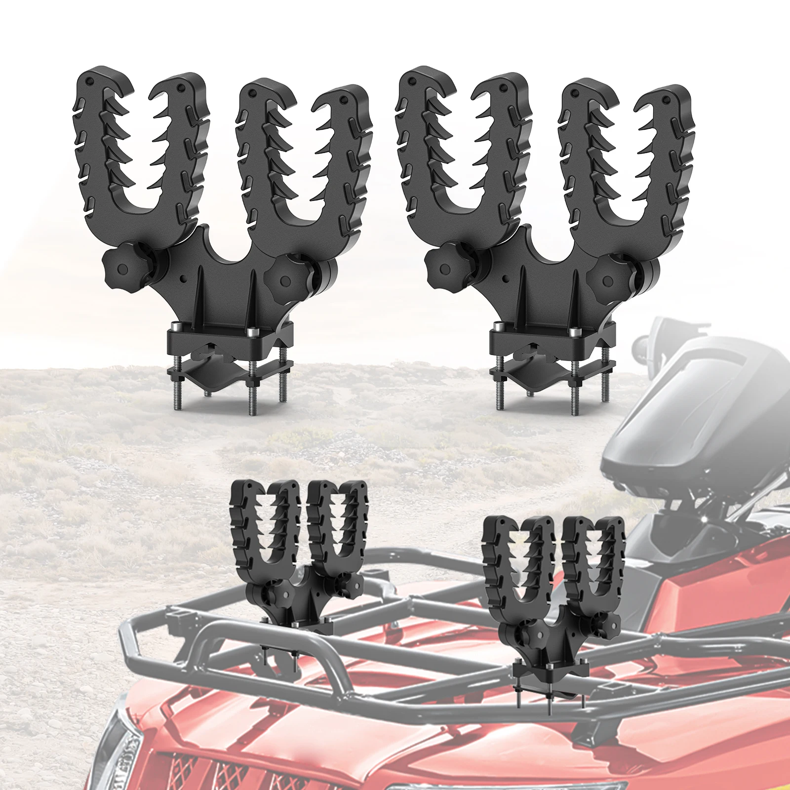 Round-Square-Bar-Hunting-Double-Bow-Gun-Holder-ATV-UTV-Scooter ...