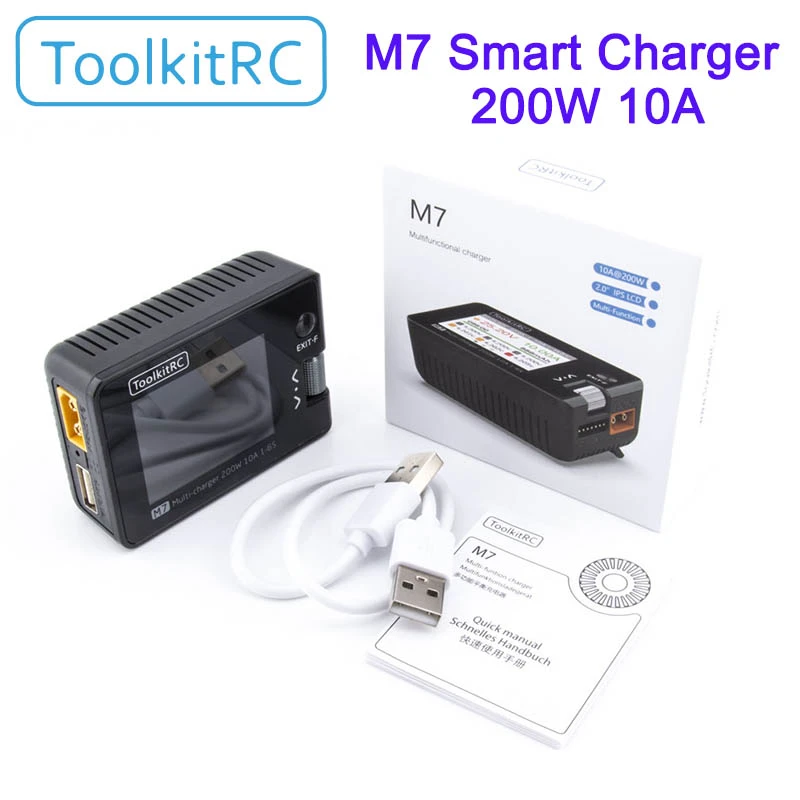 ToolkitRC M7 DC 200w 10A 스마트 밸런스 충전기 방전기, 1 6S Lipo LiHV LiFe Lion NiMh ...