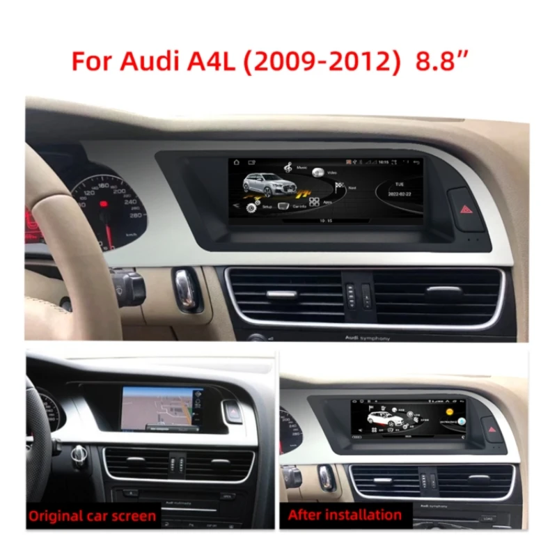 8.8 "IPS Bildschirm Android Für Audi A4 A4L B8 A5 2009 2016 Carplay Auto Player Multimedia Radio ...