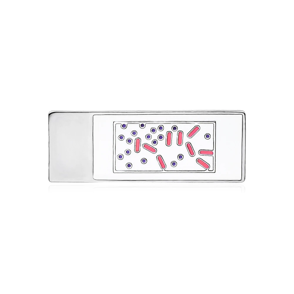 Gram Stain Microscope Slide Enamel Pin New Silver Plated Smooth Shiny ...