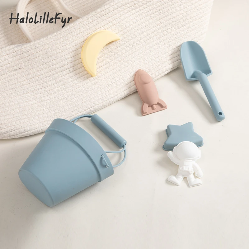 Baby Beach Toys for Children Silicone Water Sand Play Bucket Christmas ...