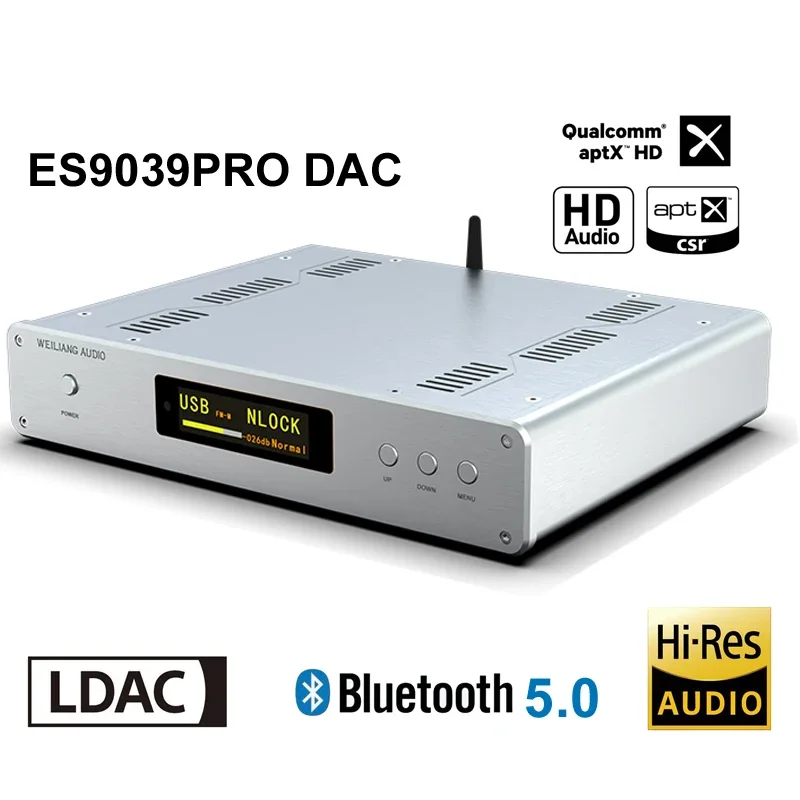DLHiFi DC300 Dual Core ES9038PRO ES9039PRO Bluetooth 5.0 Balanced HiFi Audio DSD DAC Decoder ...