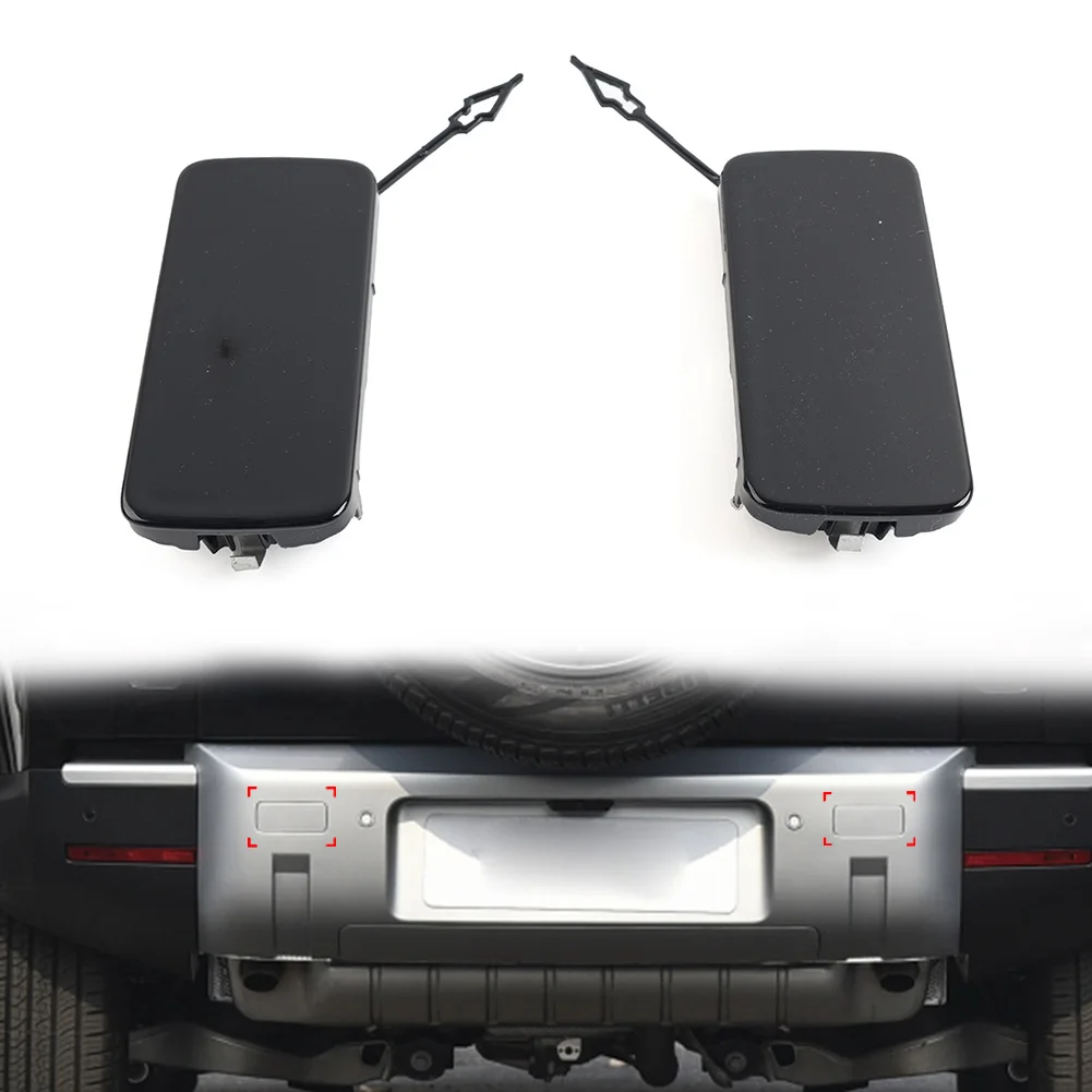 2Pcs-Car-Rear-Bumper-Trailer-Hitch-Tow-Hook-Hole-Cover-Trim-For-Land ...