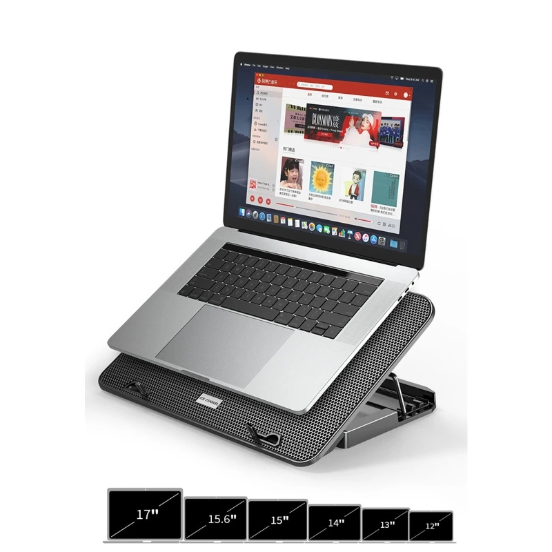 Gaming-Laptop-Cooler-Fan-5-Heights-Adjustable-Notebook-Cooling-Base-USB ...
