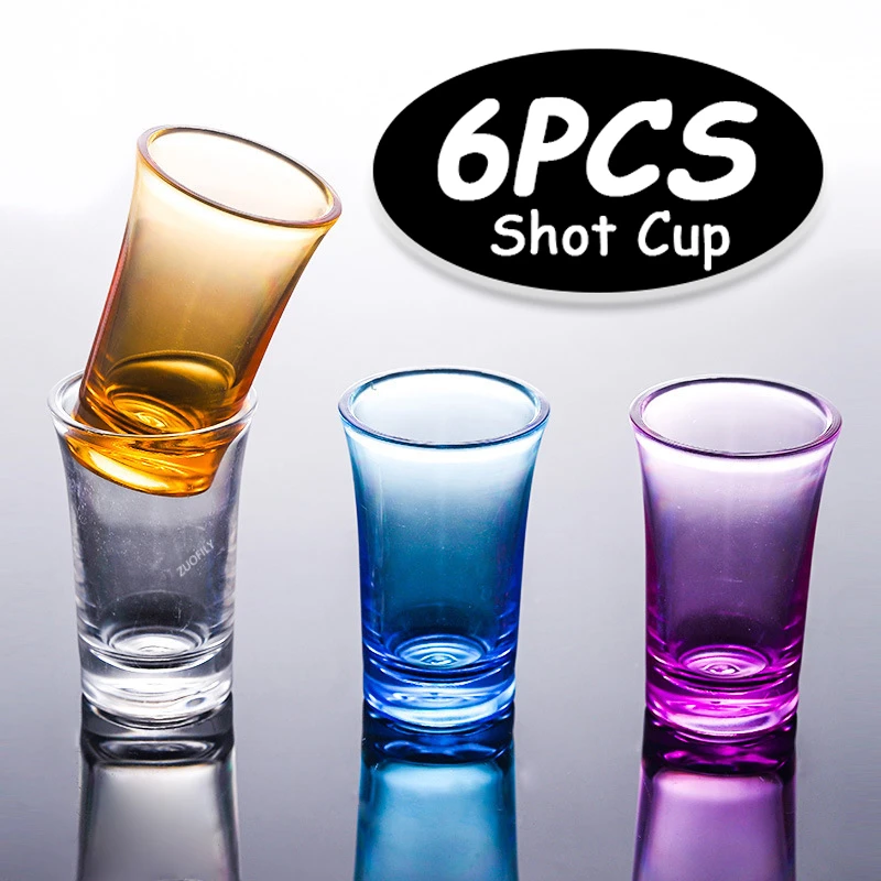 New 6 Pcs Shot Glass Plastic Spirits Shot Cup Party Bar Club Drinking ...