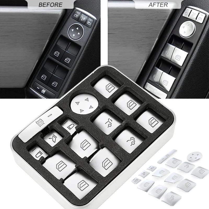 Car-Window-Lift-Button-Cover-Sticker-Switch-Panel-Styling-for-Mercedes ...