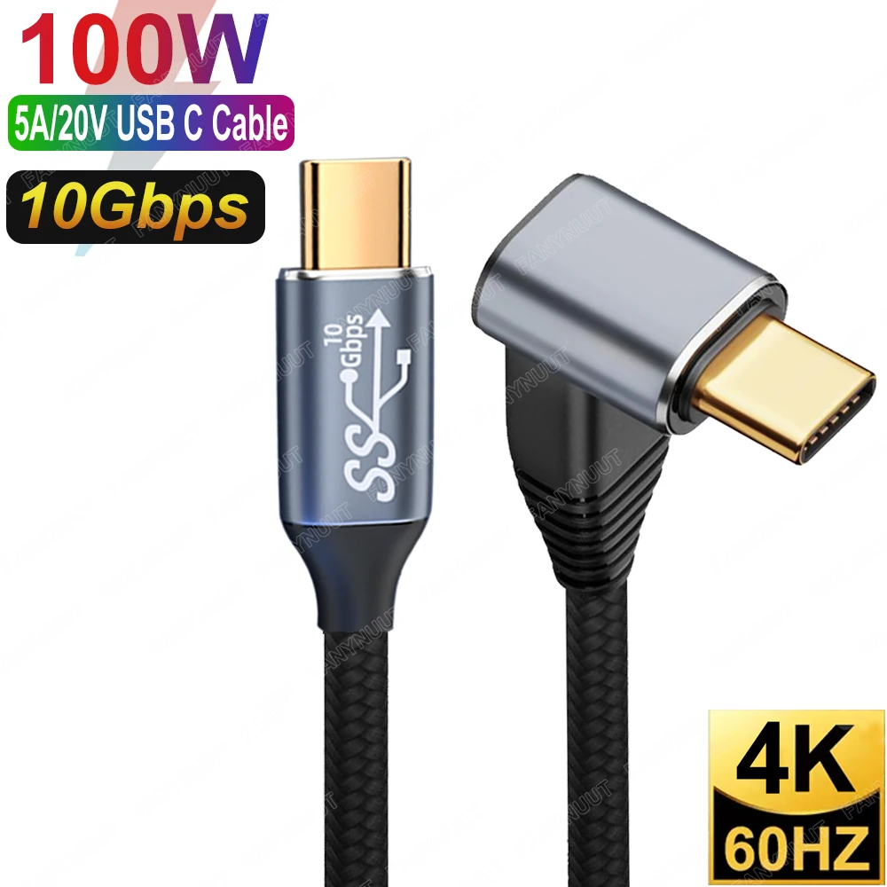 Elbow-USB-C-Thunderbolt-10Gbps-Cable-USB3-1-Gen2-4K-60Hz-Cable-PD100W ...