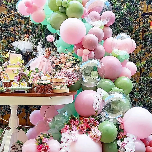 Pink And Green Birthday Balloons