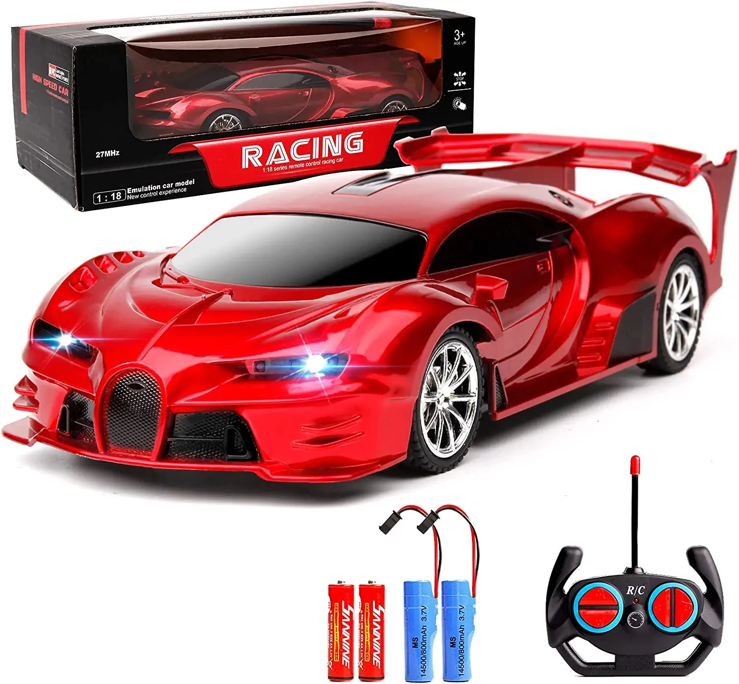 1:18 Rc Car With Led Light 2.4g Radio Remote Control Cars Sports High ...