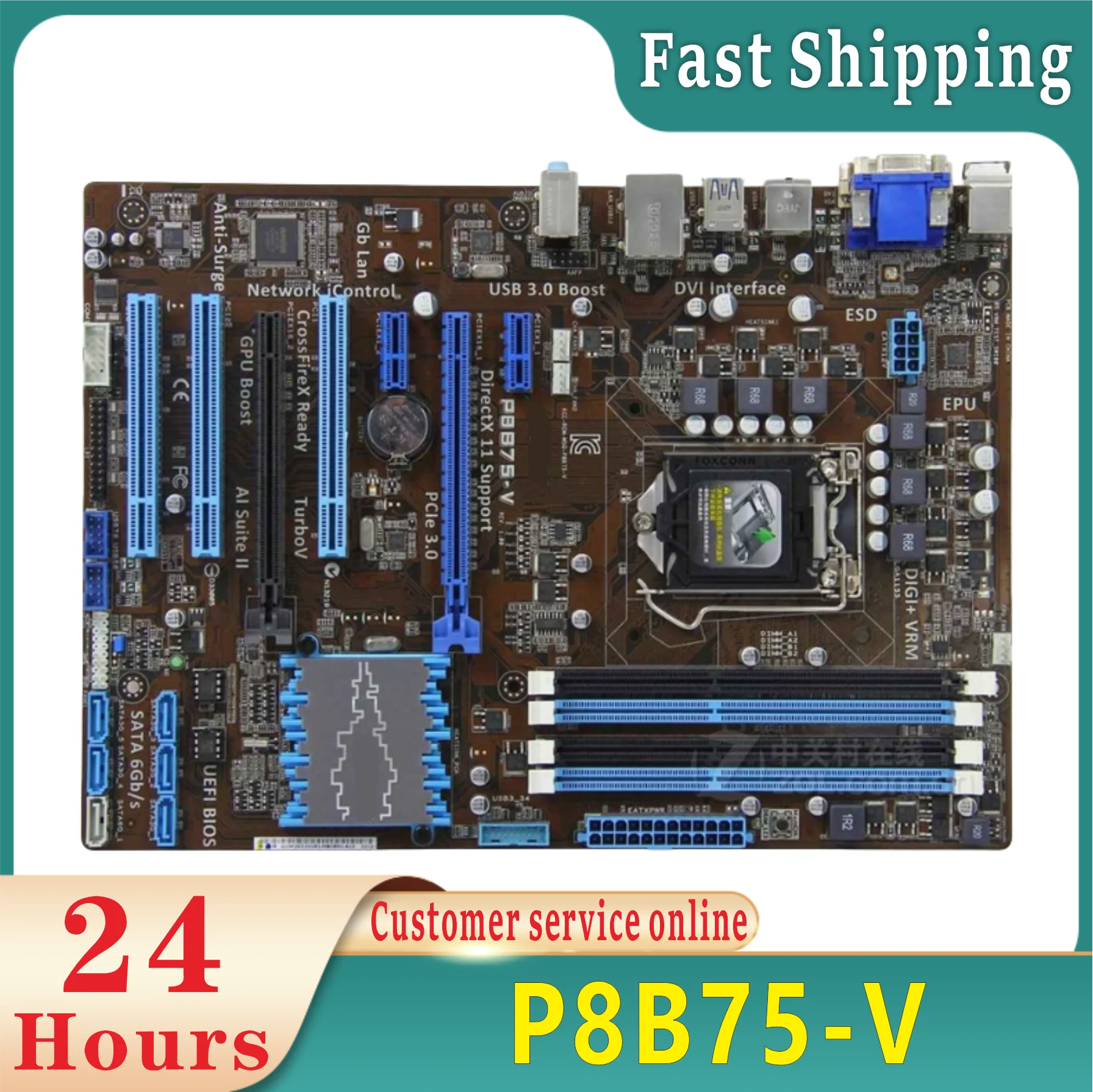 P8B75-V-computer-board-Intel-B75-slot-LGA-1155-i3-i5-i7-DDR3-32G-SATA3 ...