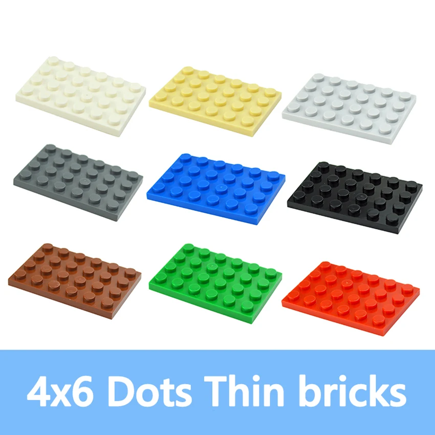 20PCS-DIY-Building-Blocks-4-6-Dots-Thin-Figures-Bricks-4x6-Dots ...