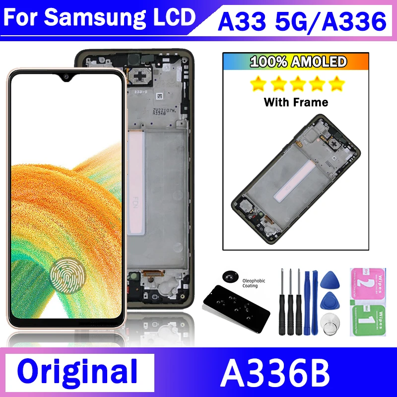 호환가능 AMOLED LCD 디스플레이 디지털 터치 스크린, 삼성 갤럭시 A33 5G, A336E, 용, - 티몬