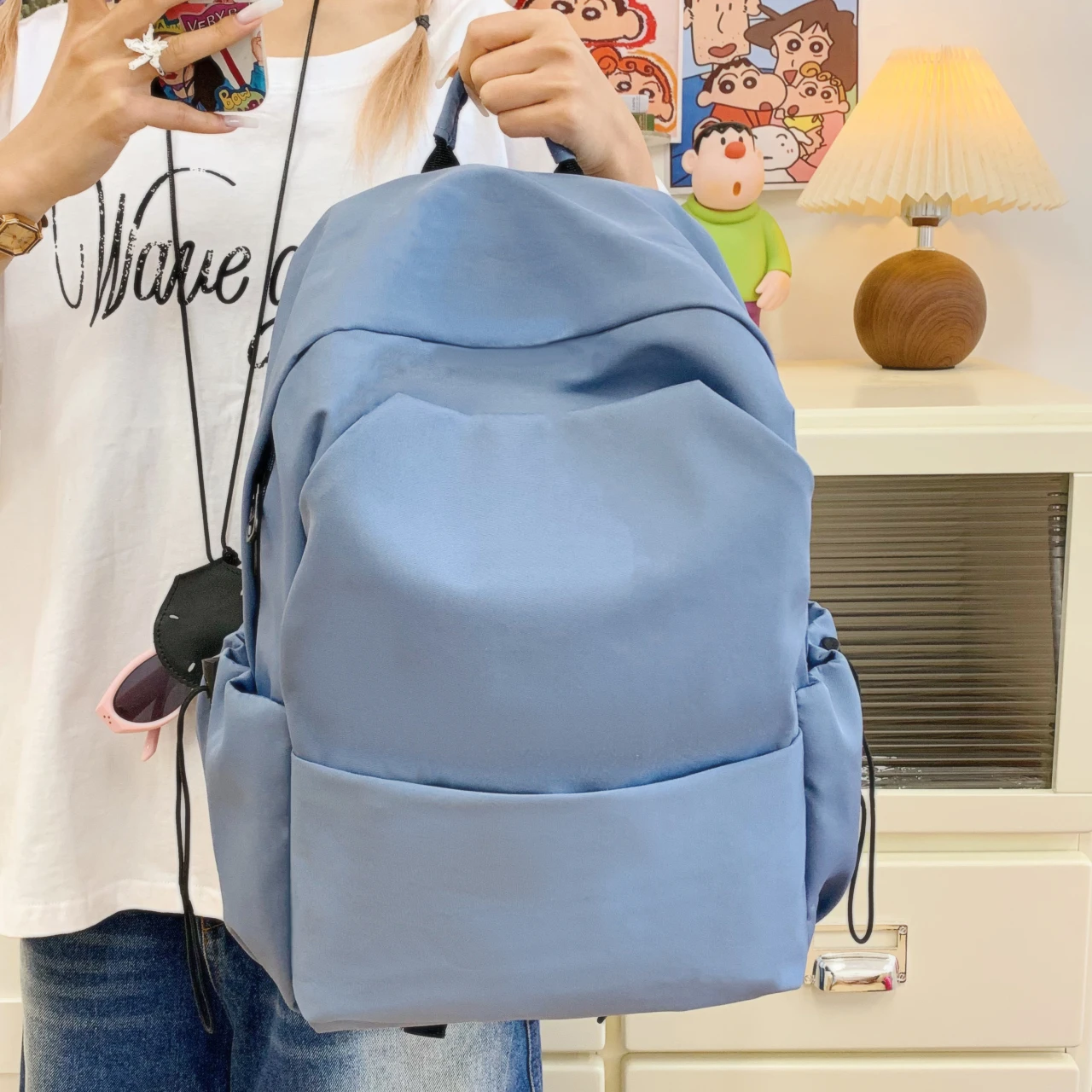 Korean-style large-capacity solid-color backpack for girls (Korean ...