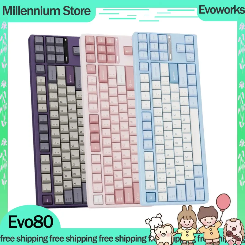 EvoWorks-EVO80-Mechanical-Keyboard-3Mode-USB-2-4G-Bluetooth-Wireless ...
