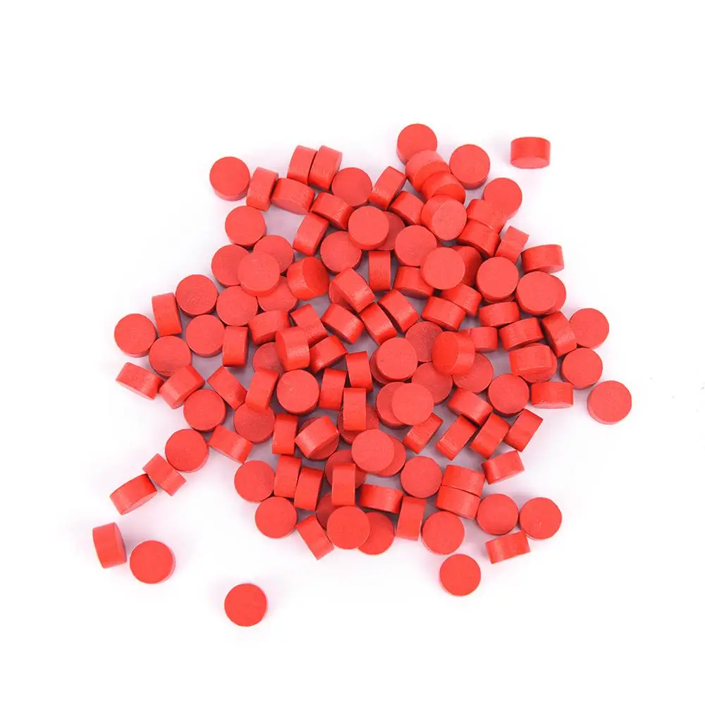 50-100-200-500-1000PCS-10mm-Red-Wood-Disc-Wooden-Game-Token-Pawn-Chess ...