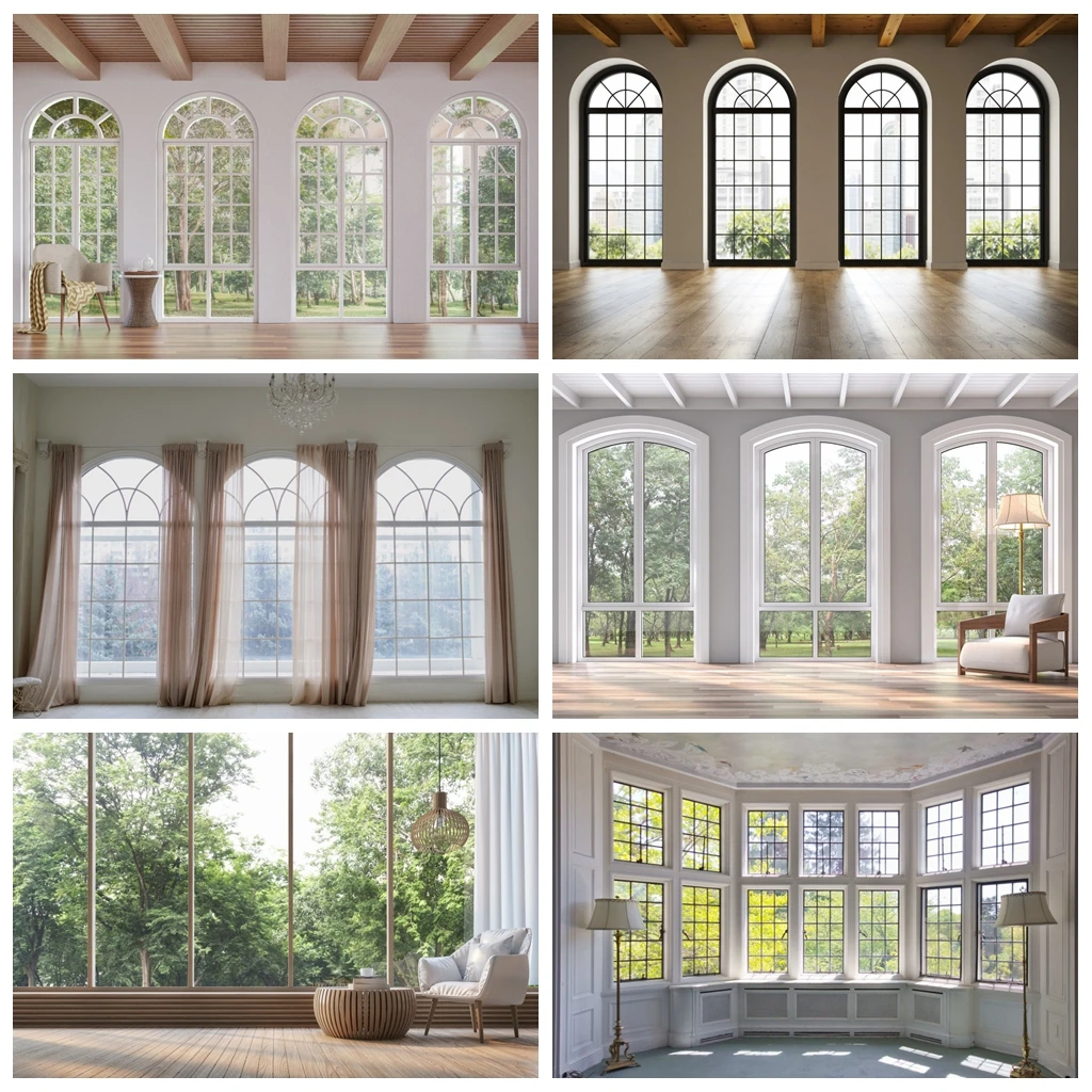 French-Window-Photo-Backdrop-Modern-Living-Room-Indoor-Decoration ...