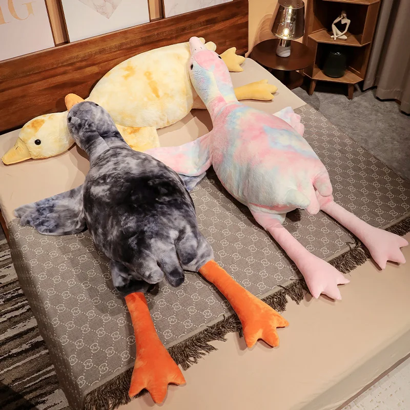 130cm Giant Simulation Long Plush Colorful Goose Toy Soft Stuffed ...