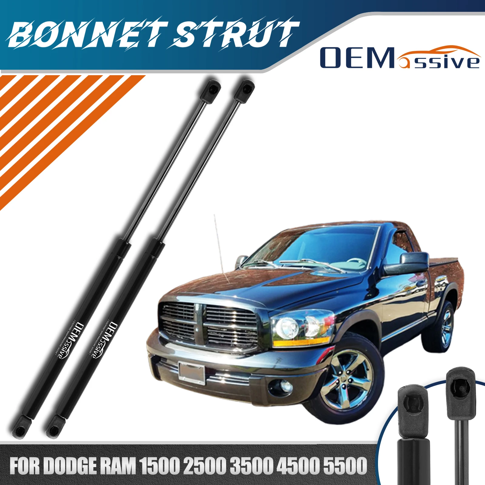 Pair-Bonnet-Struts-Hood-Gas-Spring-Support-Shock-Arms-Lifter-Damper ...