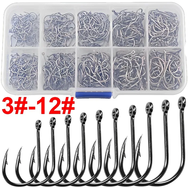 100pcs-lot-Carp-Fishing-Hooks-3-12-High-Carbon-Steel-Freshwater-Fishing ...