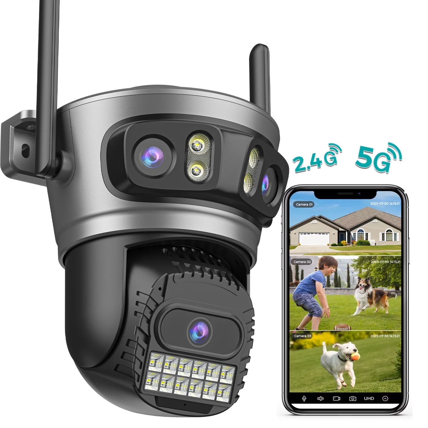 O-Kam pro 15MP Wifi Outdoor Camera with Auto Tracking Multi Screens 10X ...