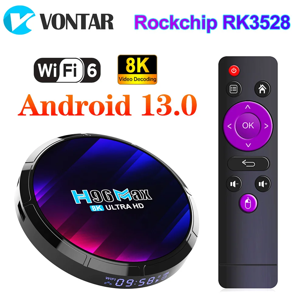 H96 MAX RK3528 TV Box Android13.0 Rockchip 3528 Quad Core 64bit Cortex ...
