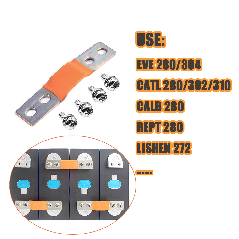 12V-Lifepo4-Battery-Flexible-Busbar-Copper-Connecter-4-Holes-Busbar-EVE ...