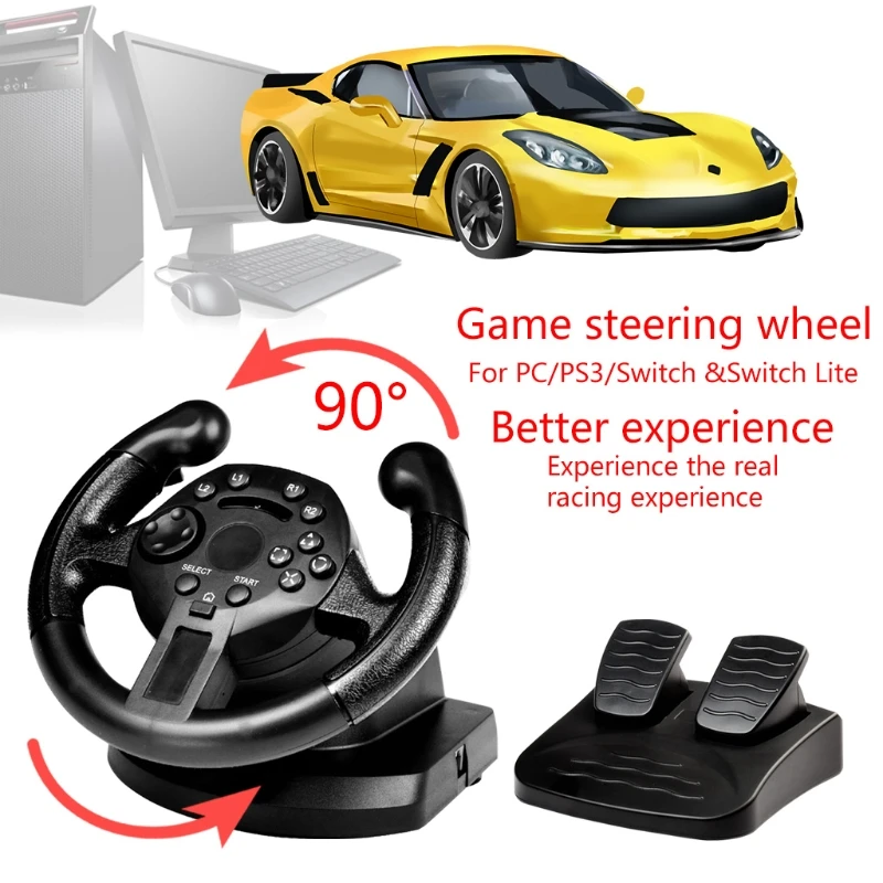 Racing Steering Wheel For PS3/PC Switch Game Steering Wheel Vibration ...