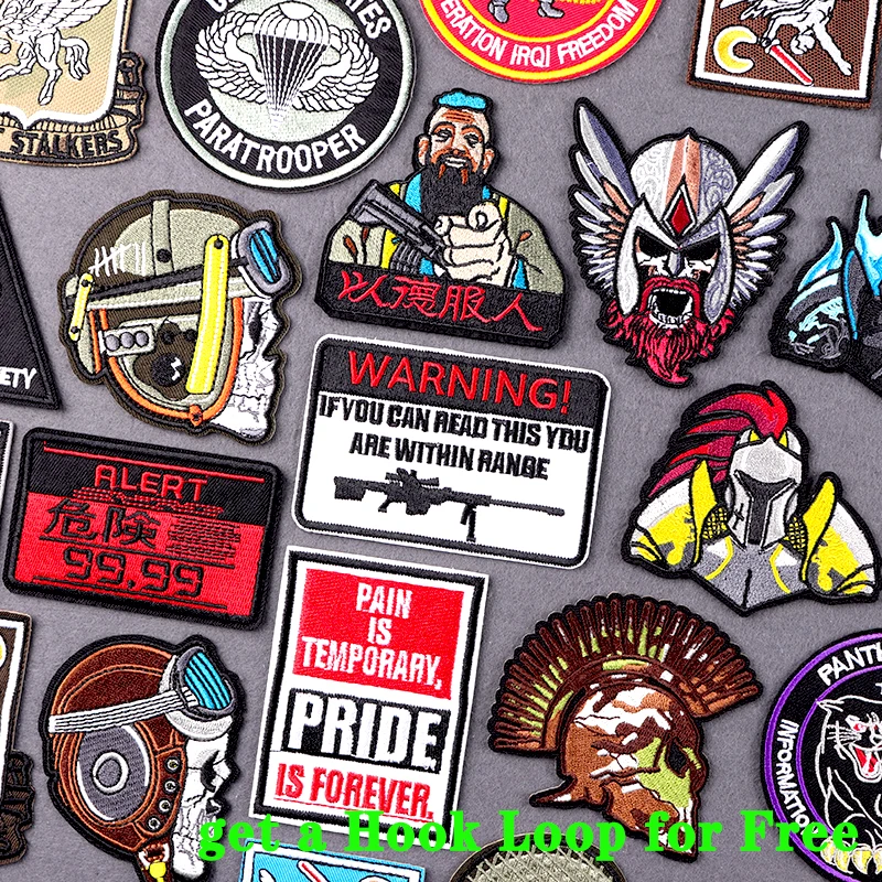 Danger Warning Embroidery Patch Iron On Patches For Clothing ...