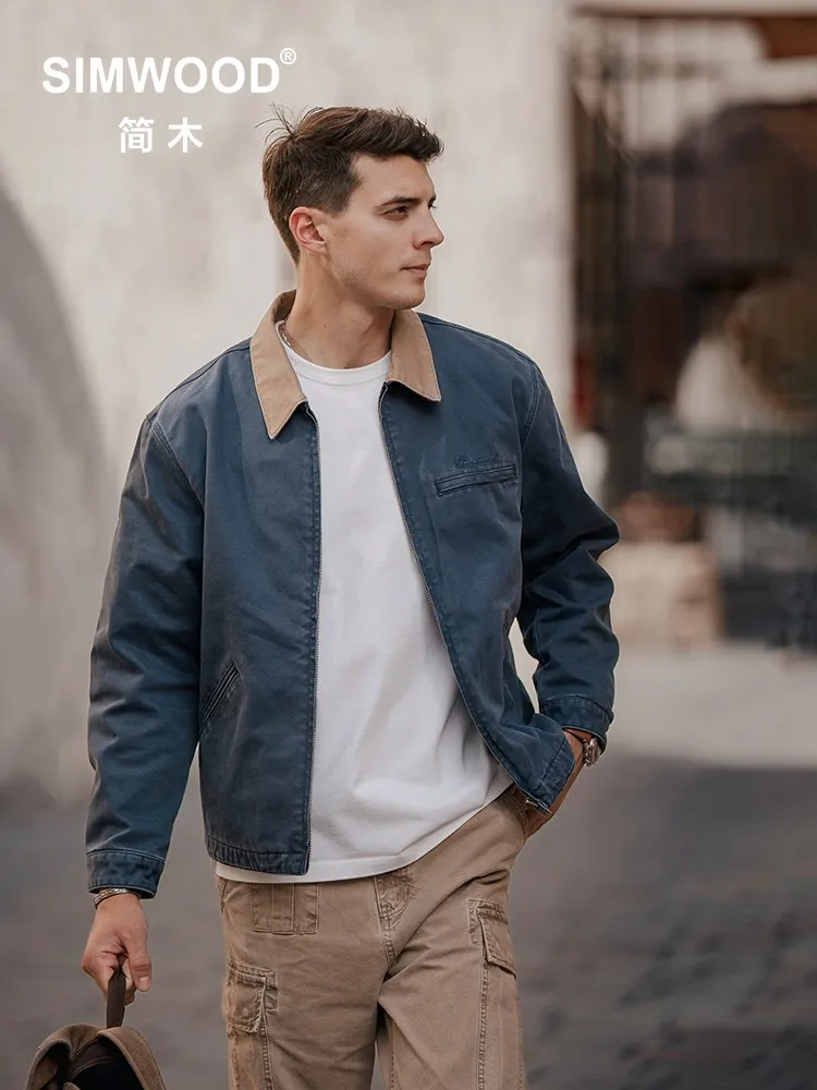 SIMWOOD-2024-Autumn-New-Oversize-Washed-Vintage-Detroit-Jacket-Men ...