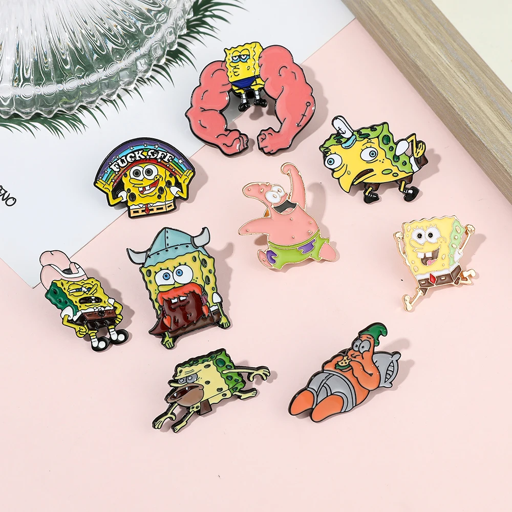 Anime-Cartoon-Spongebob-Squarepants-Enamel-Pins-Patrick-Star-Kawaii ...