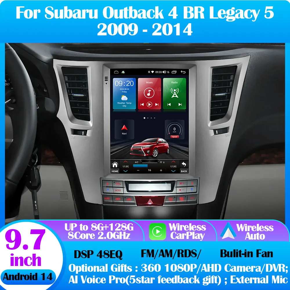 Android 14 For Subaru Outback 4 BR Legacy 5 2009-2014 9.7" 7862S Car ...
