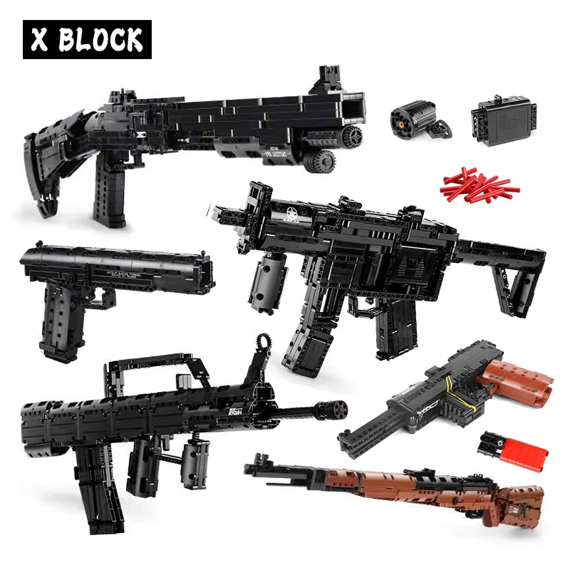 WW2-Military-Assembled-Building-Blocks-Bricks-Guns-Series-Model-MOC ...