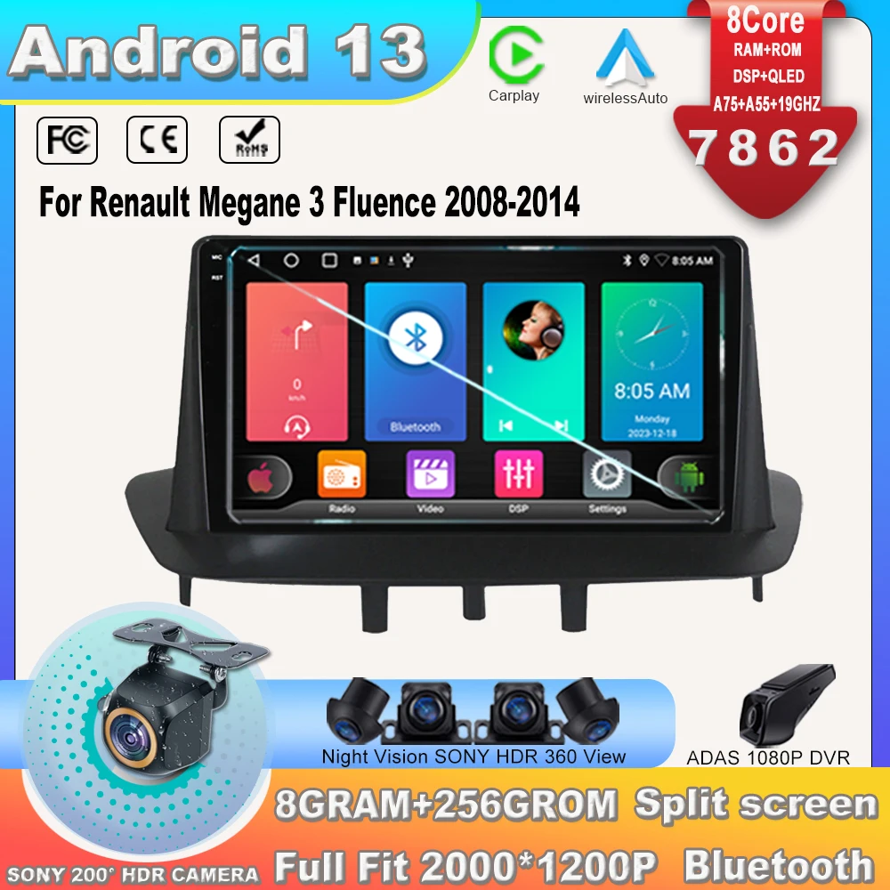7862CPU-Android-13-GPS-Car-Radio-For-Renault-Megane-3-Fluence-2008-2014 ...