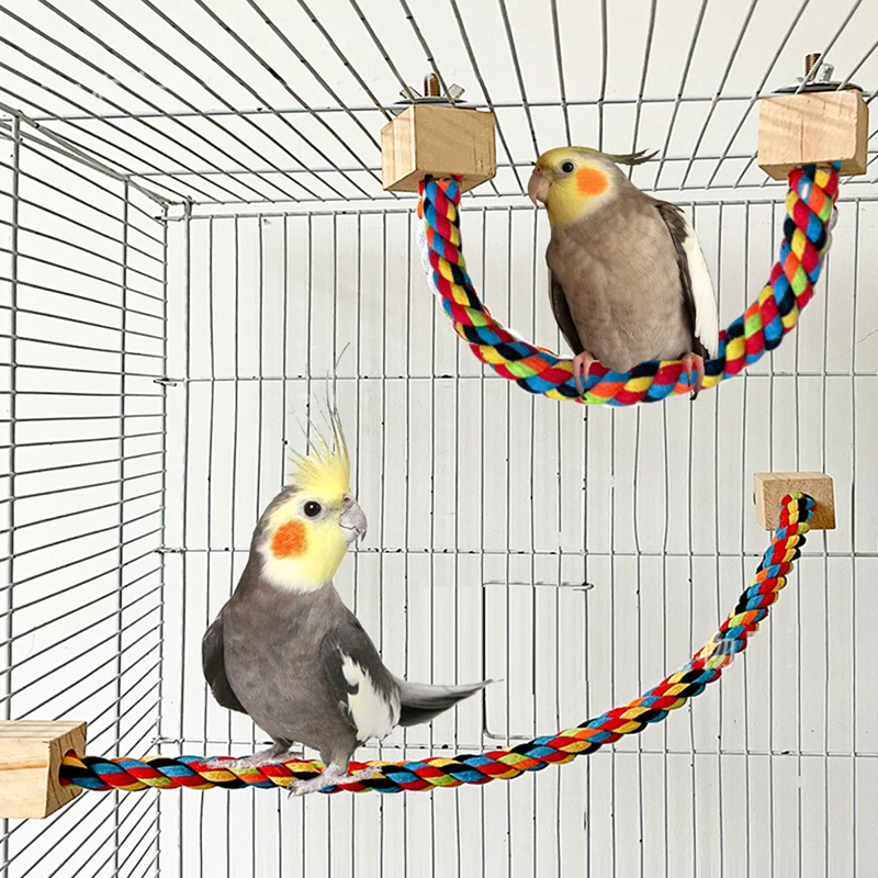 Pet-Bird-Bite-Toys-Parrot-Color-Cotton-Rope-Toys-Elastic-Parrot ...