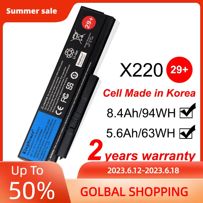 Kingsener Korea Cell Laptop Battery For Lenovo Thinkpad X220 X220i ...